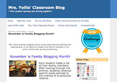 Mrs. Yollis' Classroom Blog: What is Family Blogging Month?