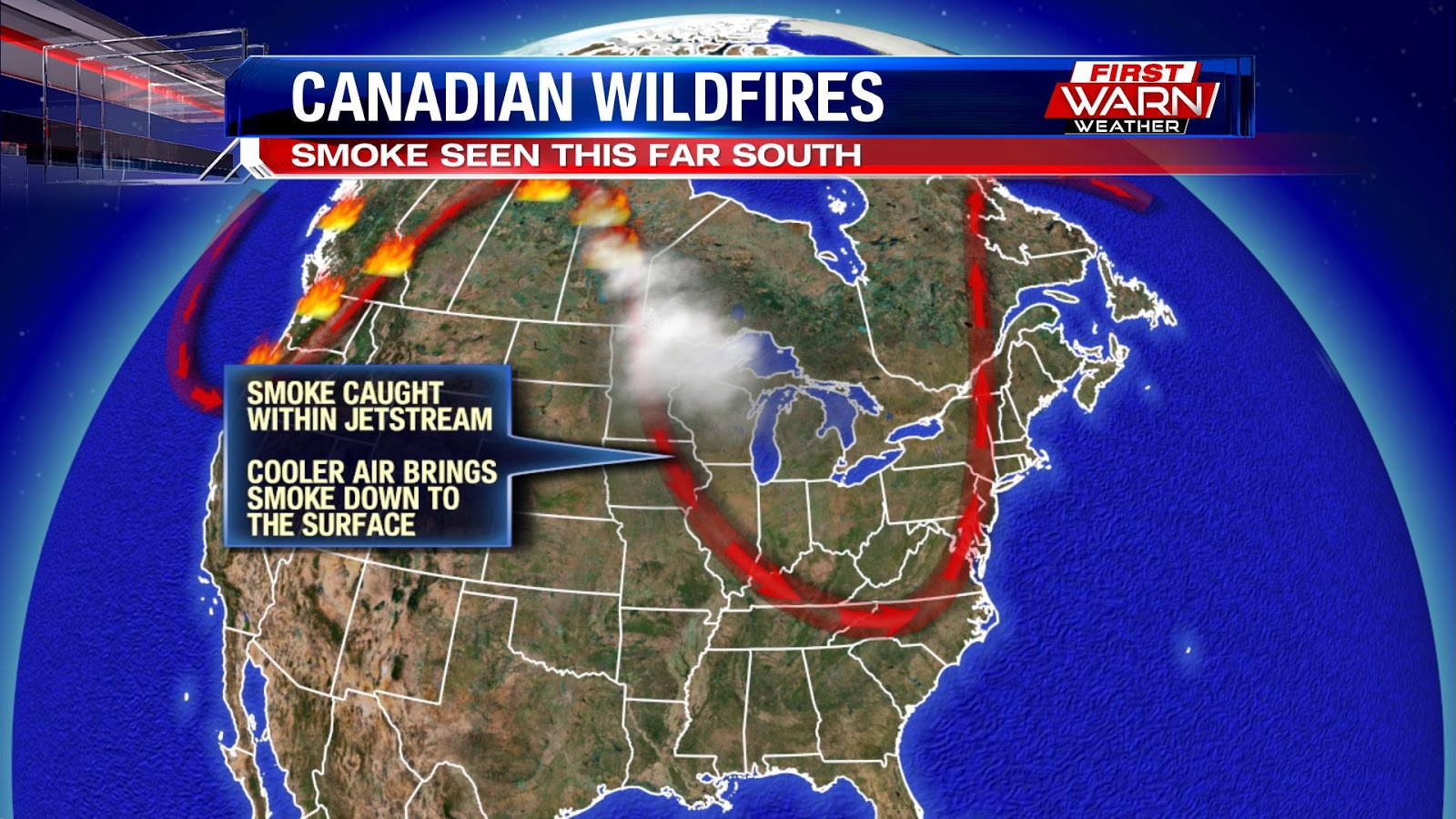 First Warn Weather Team: Smoke From Wildfires Up North Seen in Northern ...