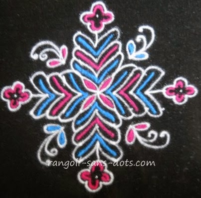 Rangoli - 11 dots designs with steps