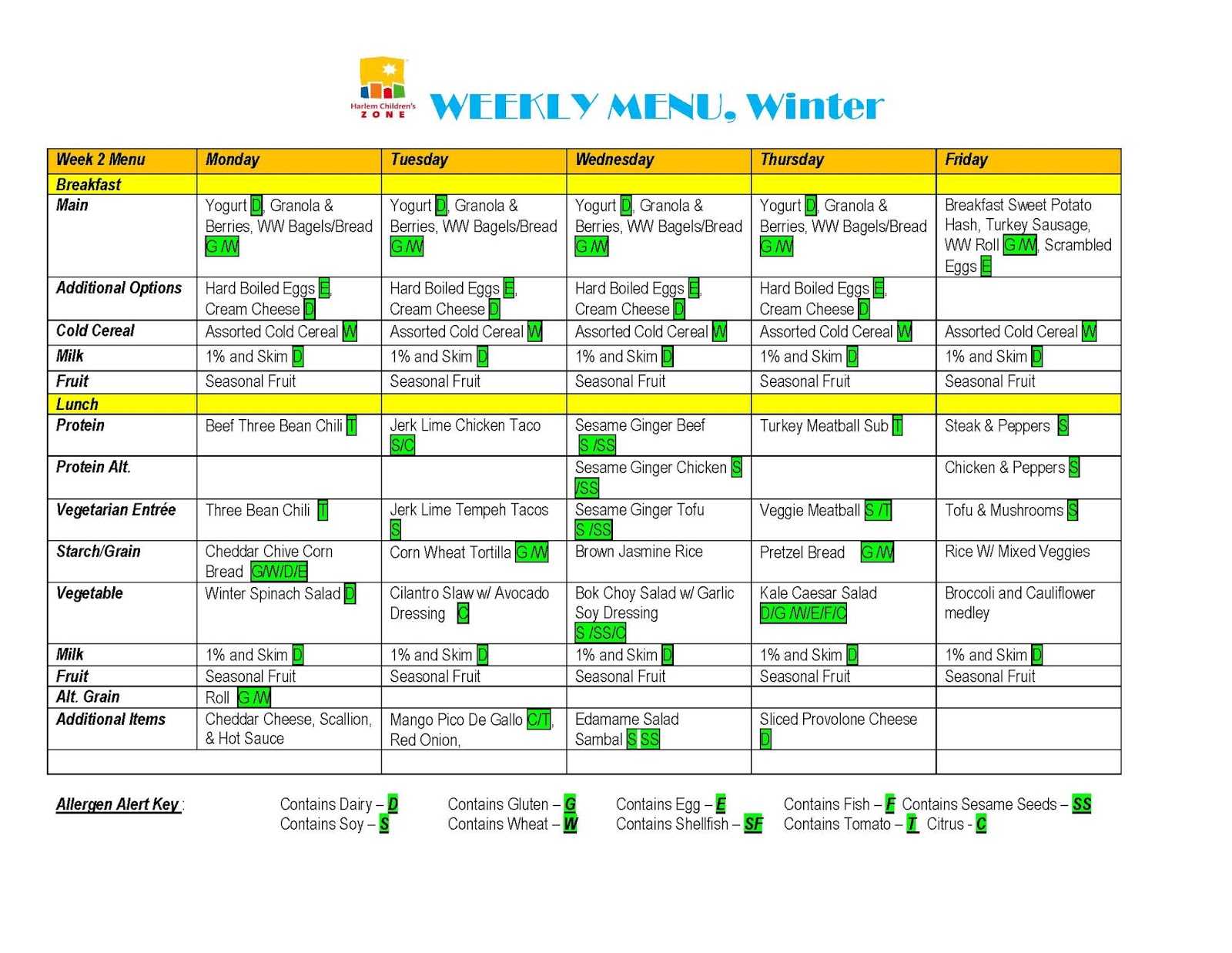 The HCZ Health And Wellness Connection Winter Menu Cycle The HCZ Health And Wellness Connection Winter Menu Cycle