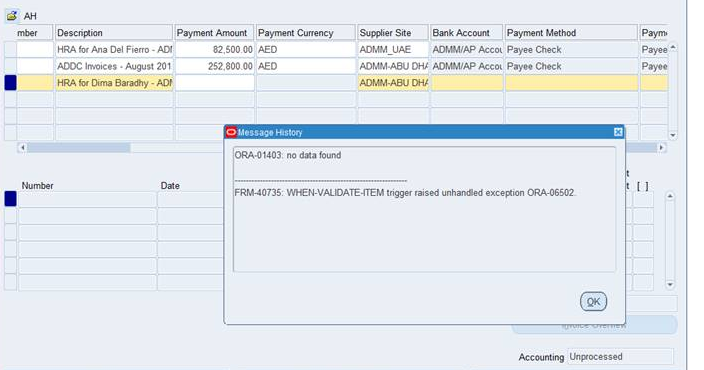 Oracle Payables - Oracle EBS R12: R12: Payments Workbench Error: ORA ...
