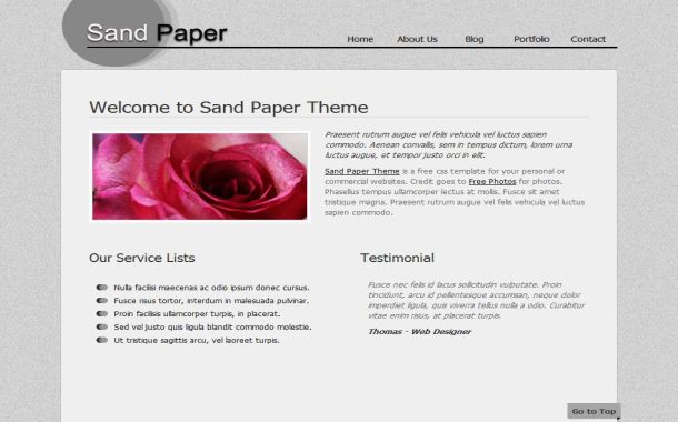 Free Portfolio Sand Textured CSS Website Template