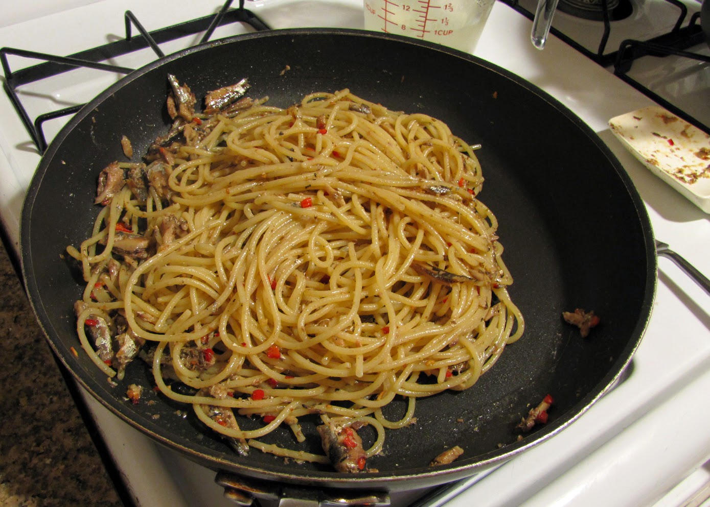 Smells Like Food in Here: Spaghetti with Chilli, Sardines, and Oregano