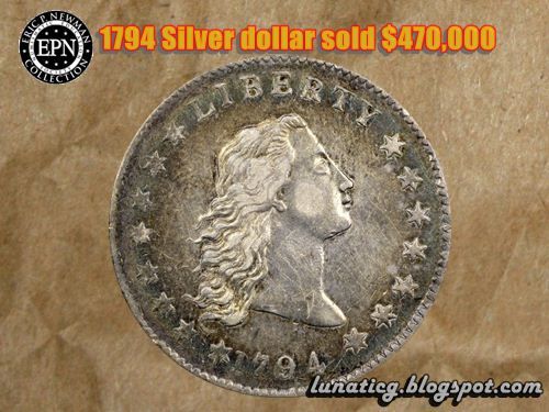 1794 Silver dollar realized $470,000 in Newman V Auction | Lunaticg Coin