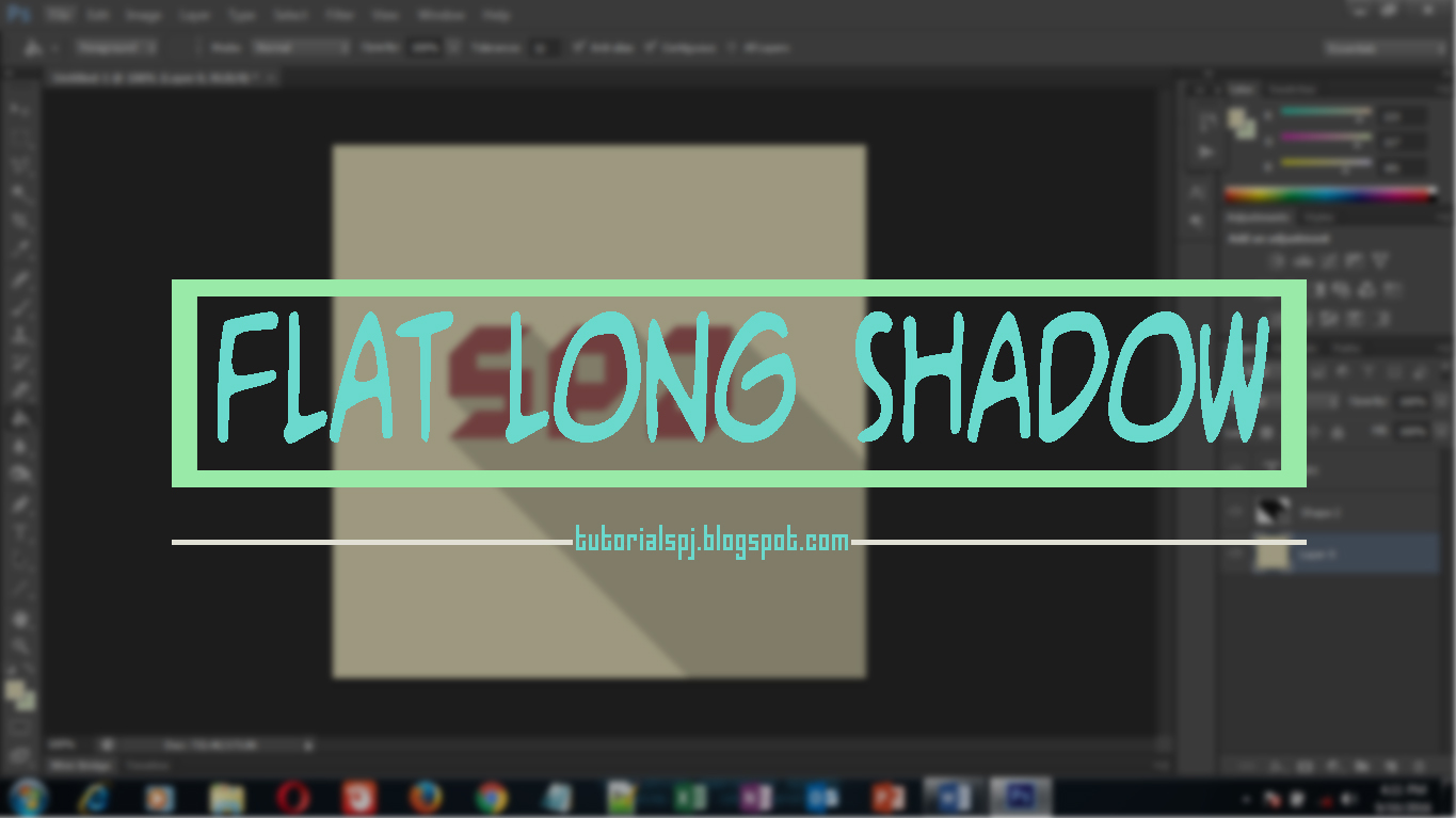 Membuat Flat Design Long Shadow Effect dengan Photoshop - TUTORIAL SPJ
