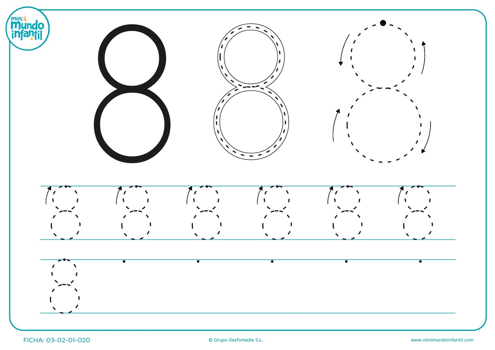 Trabajando en Educación Infantil: Otras 10 fichas del número 8