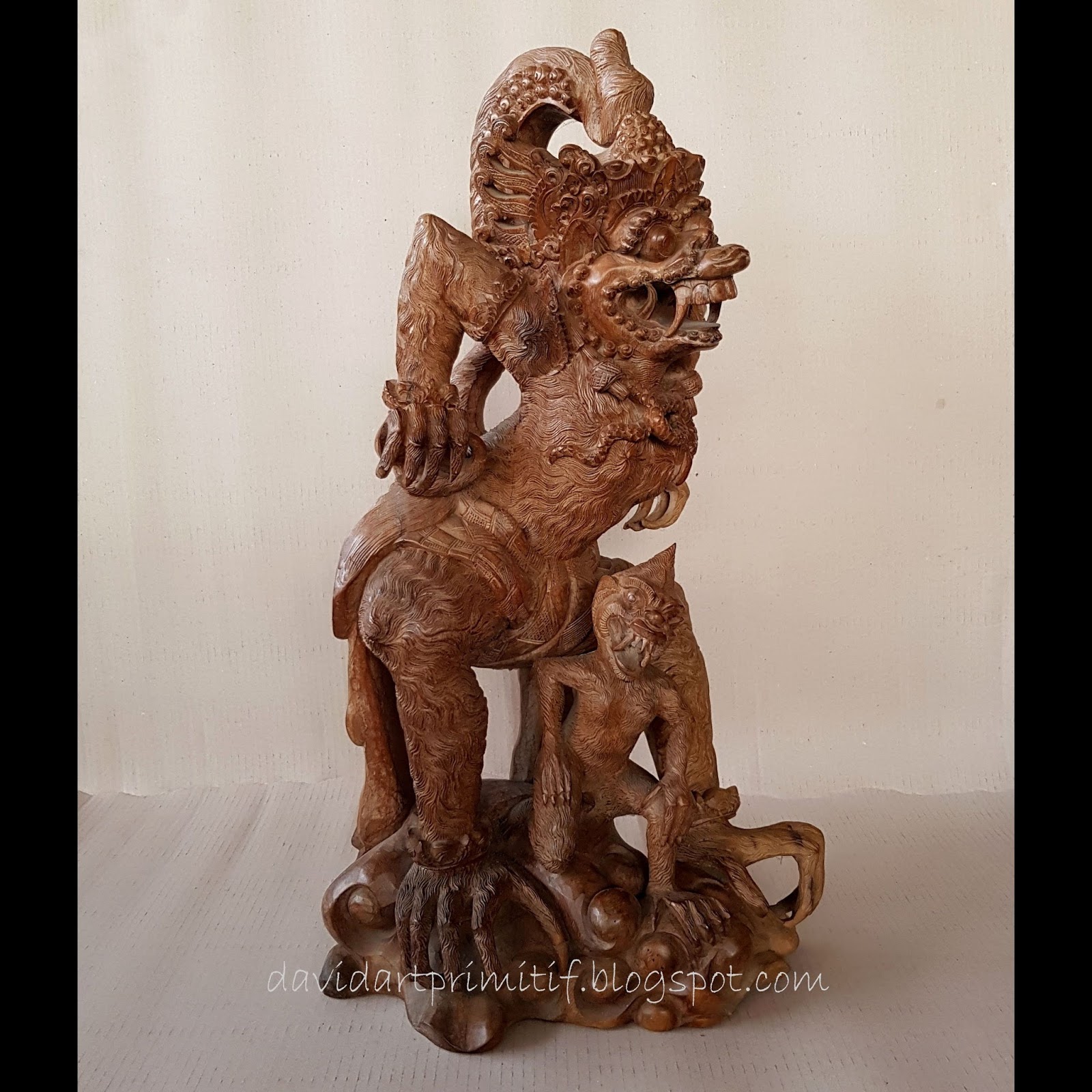 Art & Primitif: Patung Bali Hanoman Kayu Utuh Full Ukir Krawangan
