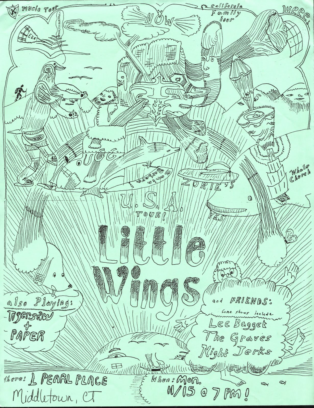 Wesleyan Poster Archive: Little Wings, Tigersaw, Paper, 2004