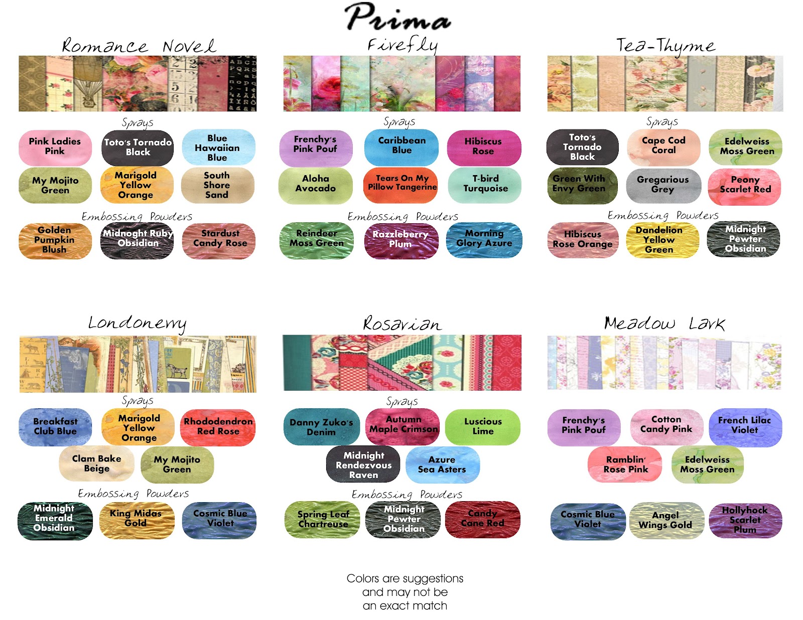 Lindy's Stamp Gang: Paper Color Match Charts