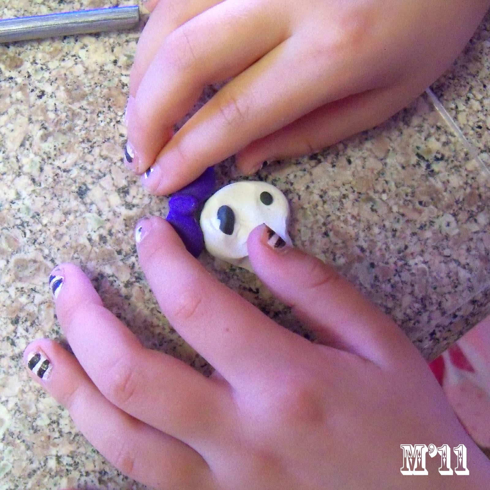 living with threemoonbabies: Polymer Clay Spiderweb and Skull Tutorials