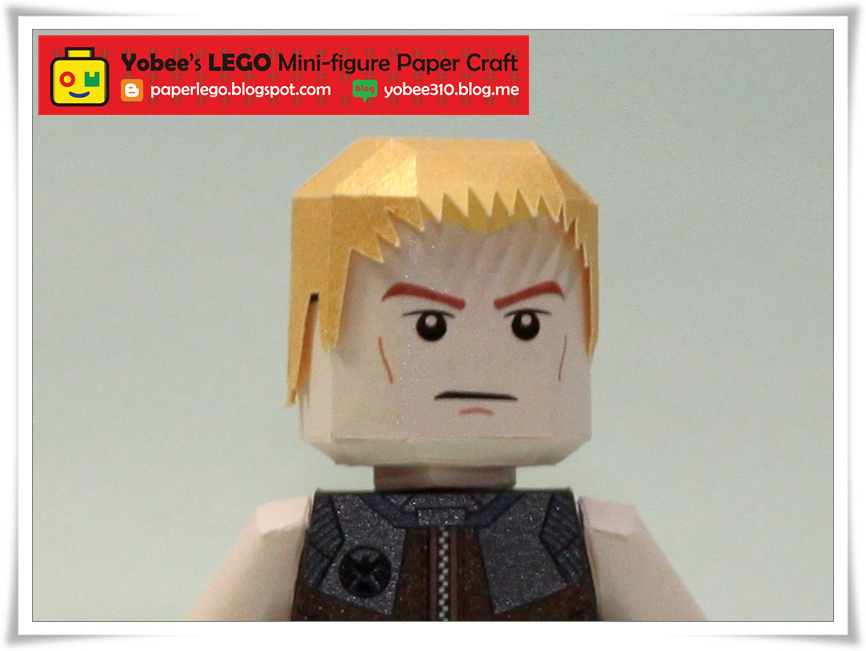 YOBEE'S LEGO MINI-FIGURE PAPER CRAFT: Making LEGO Hawkeye papercraft - Face