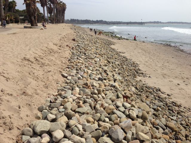 Ventura River Ecosystem: C-St Ventura - cobble and erosion Dec 2015