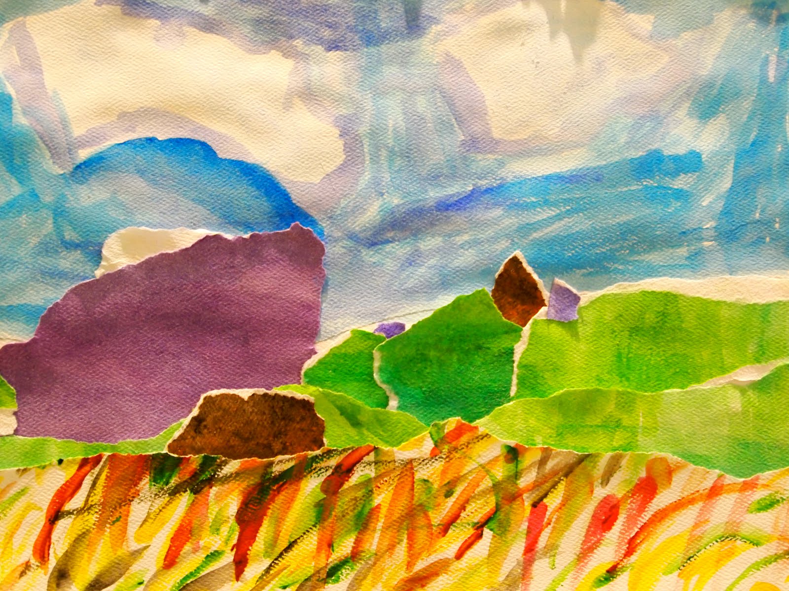 new city arts: second grade watercolor landscapes