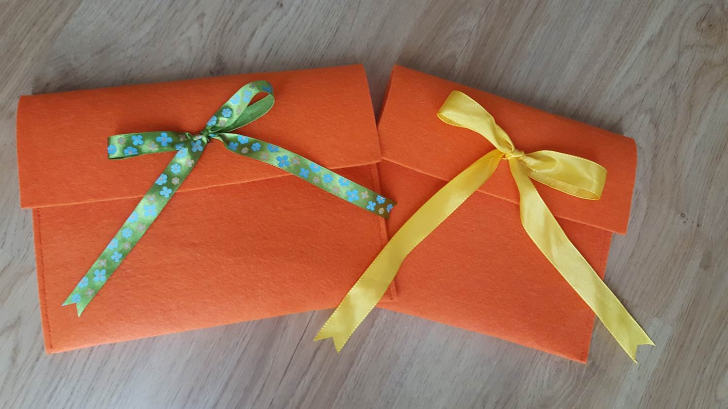 Felt envelope clutch with ribbon closure |Keeping it Real