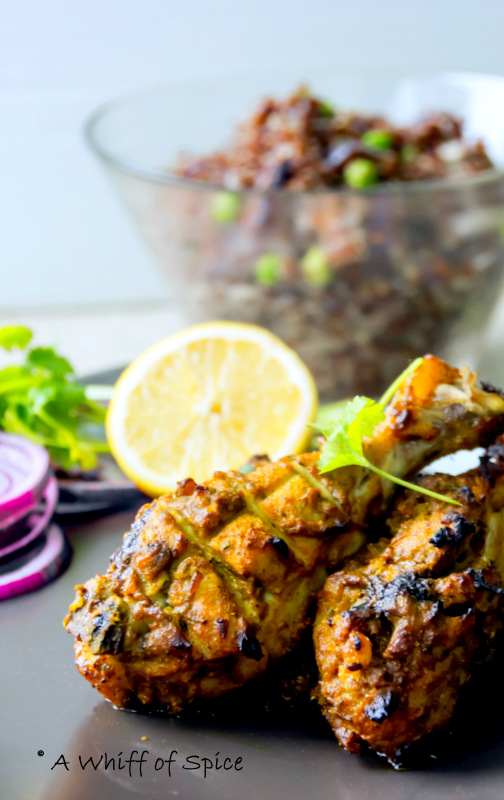Curry Flavored Chicken Tangri Kebabs