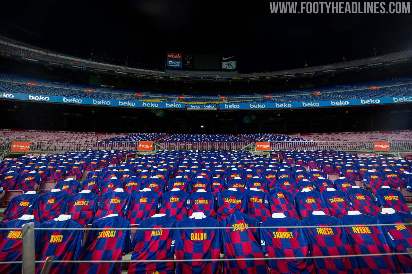 Barcelona Displays Shirts Of Supporters On Seats In Atletico Clash ...