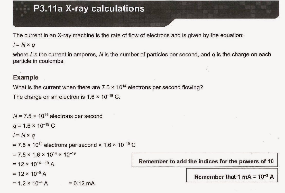 A Level Homework and Answers: X Ray Calculations