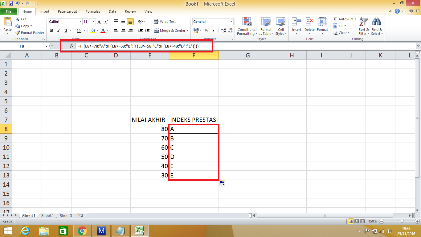 Mengenal Penggunaan Fungsi Logika If Dalam Microsoft Excel ~ Kuas
