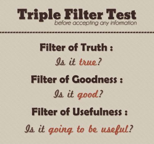 Socrates Triple Filter Test For Gossips | Inspirational Articles ...