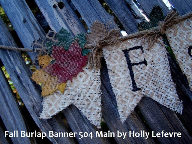 504 Main by Holly Lefevre: Painted Fall Burlap Banner