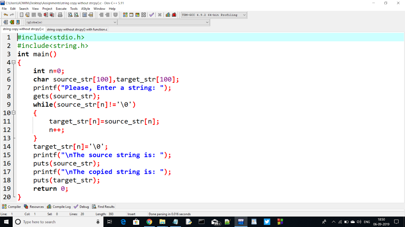 String Copy Without Strcpy In C Language 3824