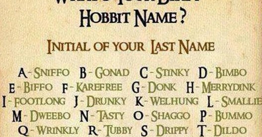 Sober in a Nightclub: What is your dirty Hobbit name?