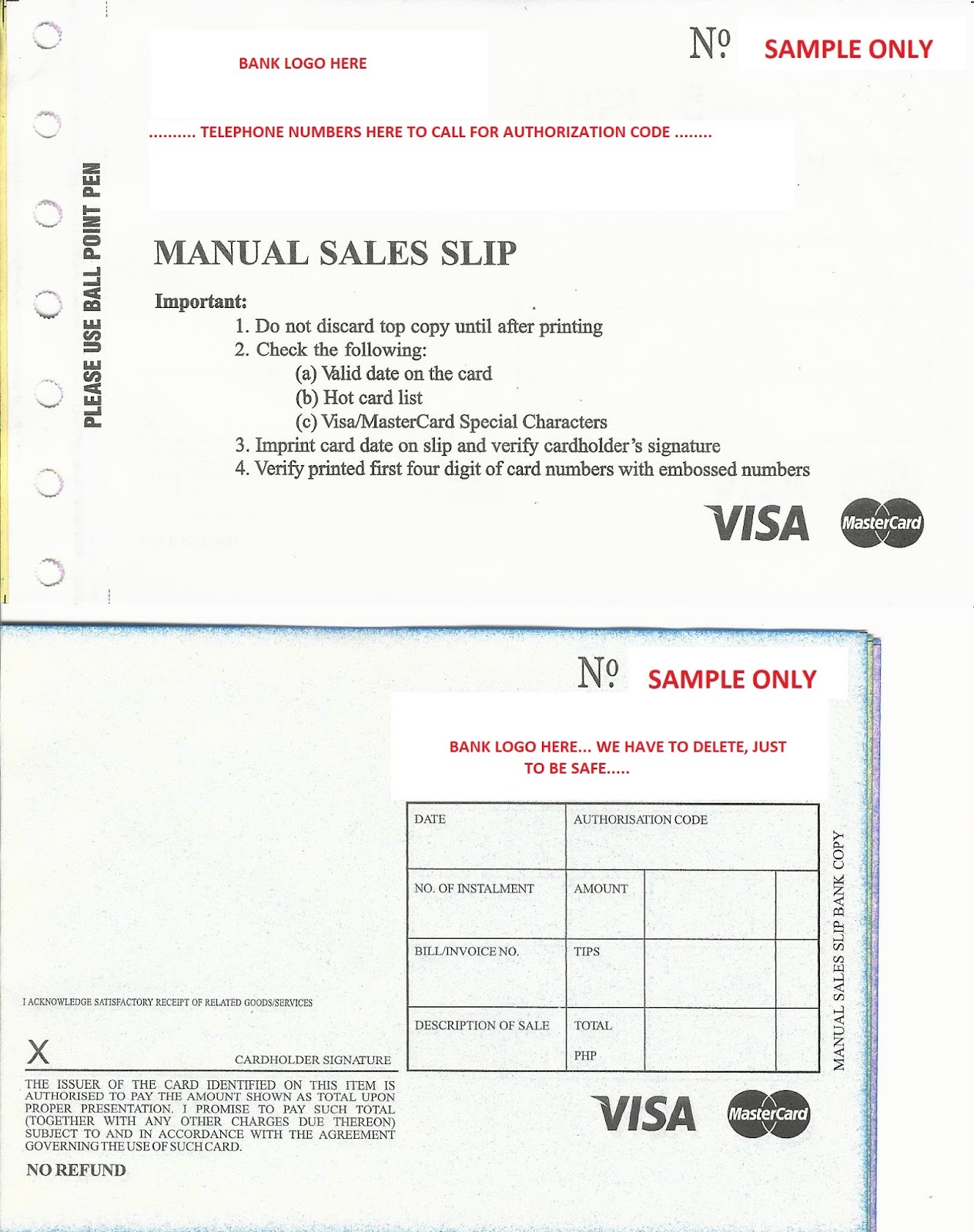 How to use the Manual Sales Slip???