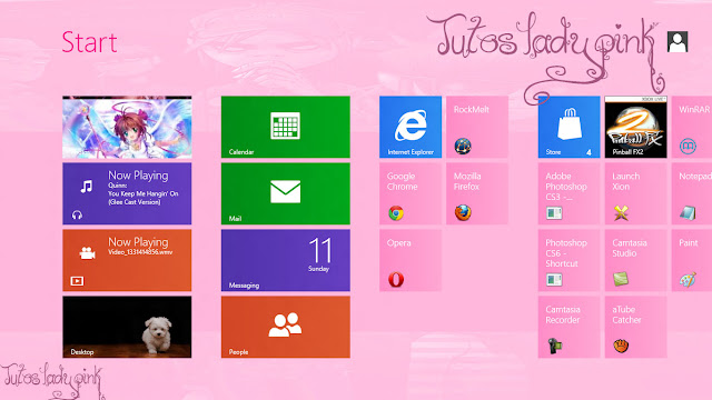 Como cambiar el color y fondo del menu de windows 8 - ♥Tutos Lady Pink♥