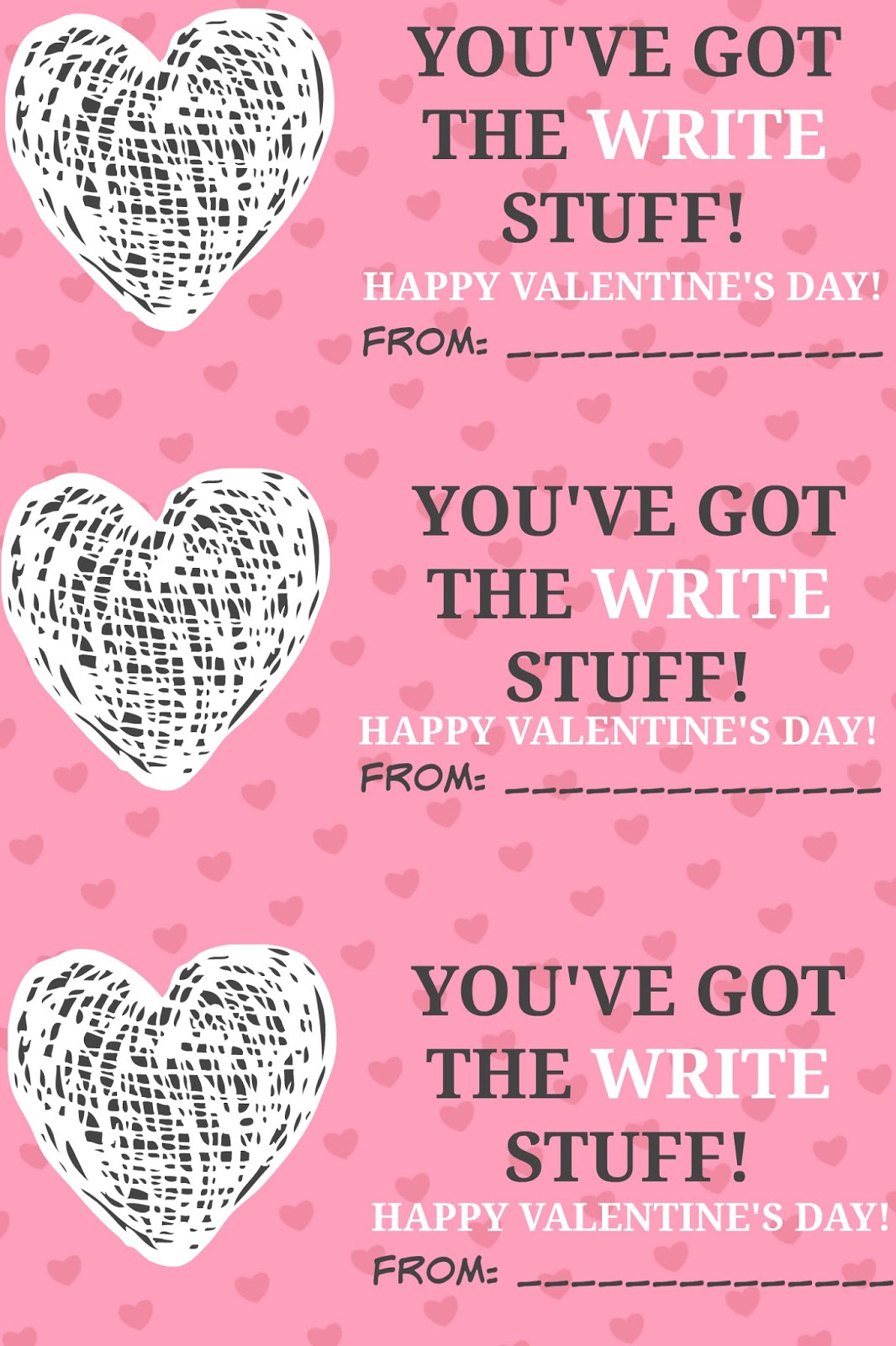 East Coast Mommy: "You've Got the WRITE Stuff" Valentines