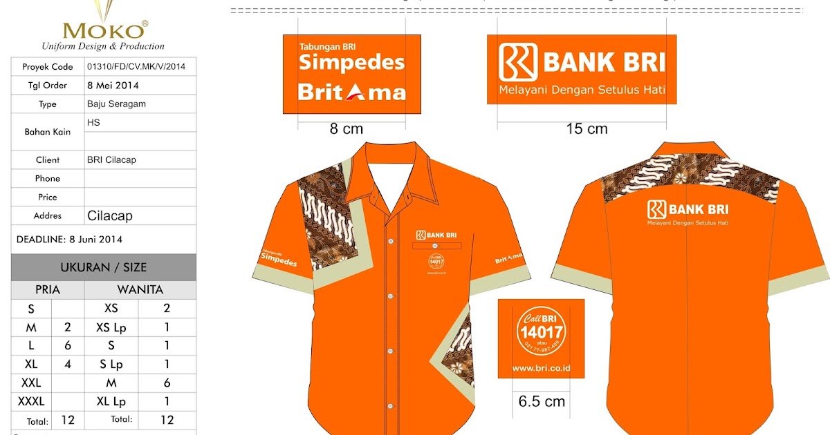 KONVEKSI SEMARANG MOKO | Tlp/WA 0813.9366.8448: Baju batik kantor Bank ...