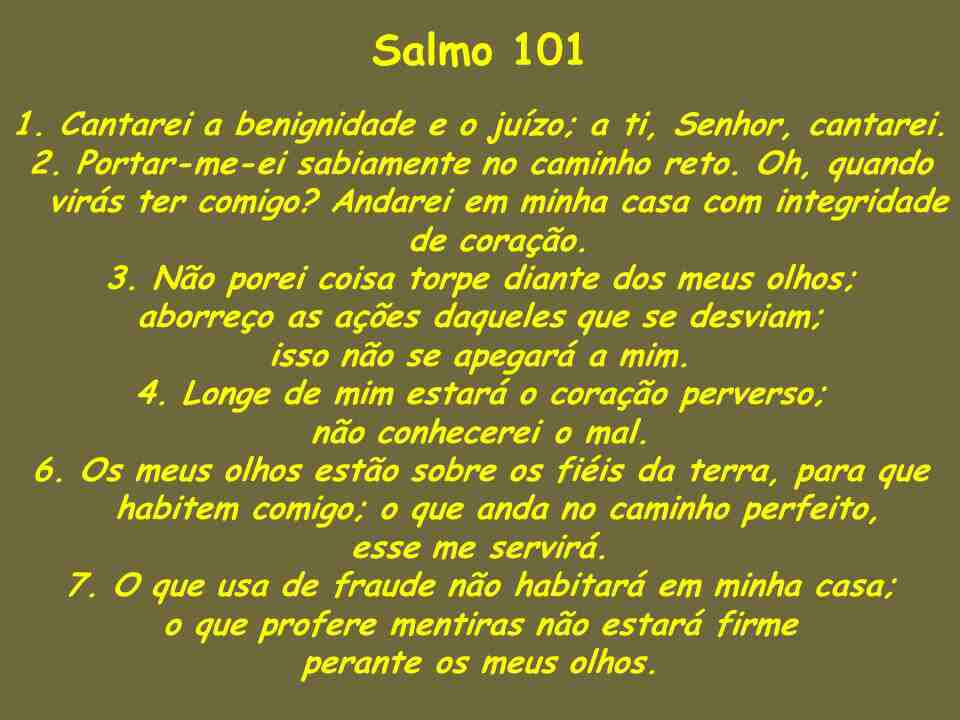Palavra Eficaz : Primeiro Deus - Salmos 101