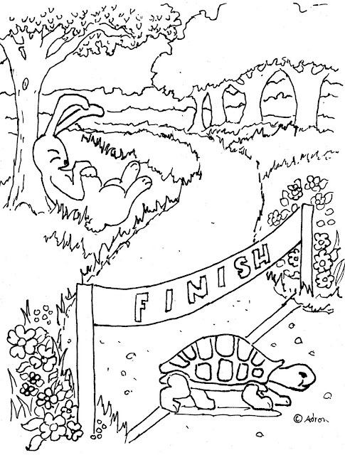 Coloring Pages for Kids by Mr. Adron: Tortoise And The Hare Print and ...