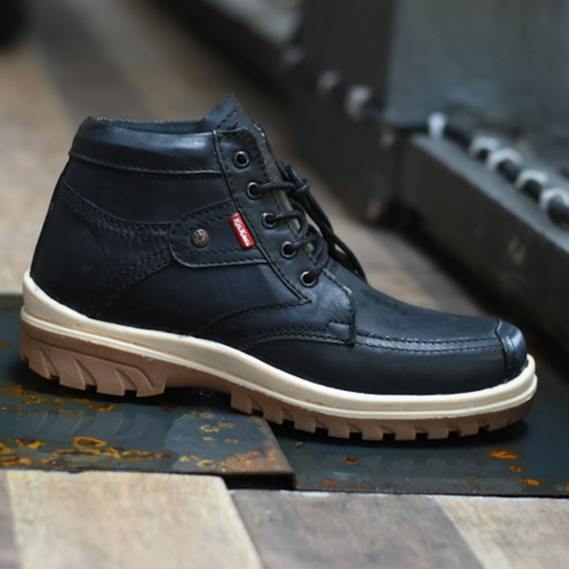 Sepatu Kickers Boot Warna Hitam Kulit Asli [SKB002] | Omsepatu.com