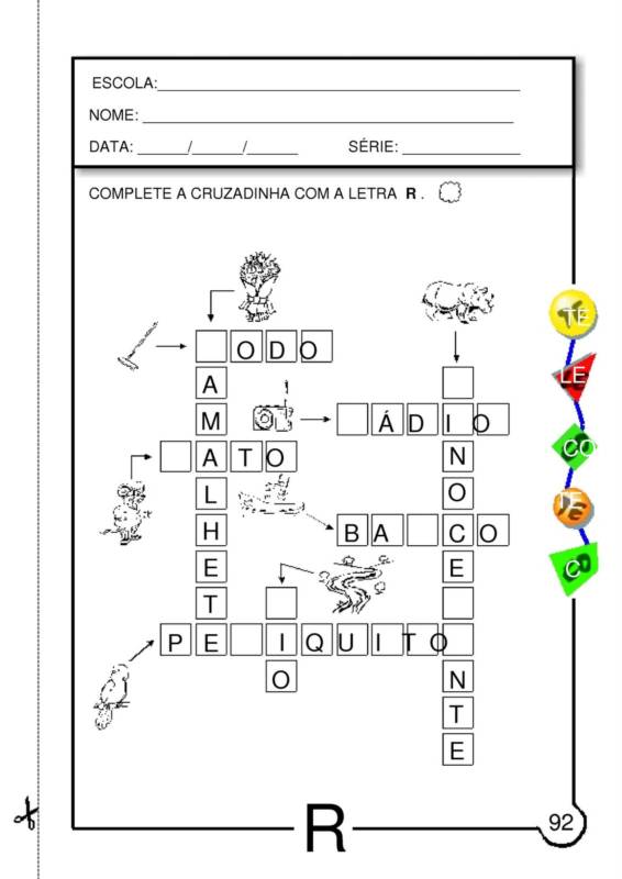 ENSINANDO E APRENDENDO COM A PROFª ANA ALICE: ATIVIDADES COM A LETRA R