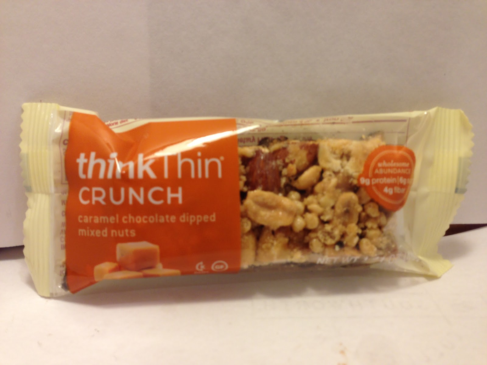 Crazy Food Dude: Review: thinkThin Crunch Caramel Chocolate Dipped ...