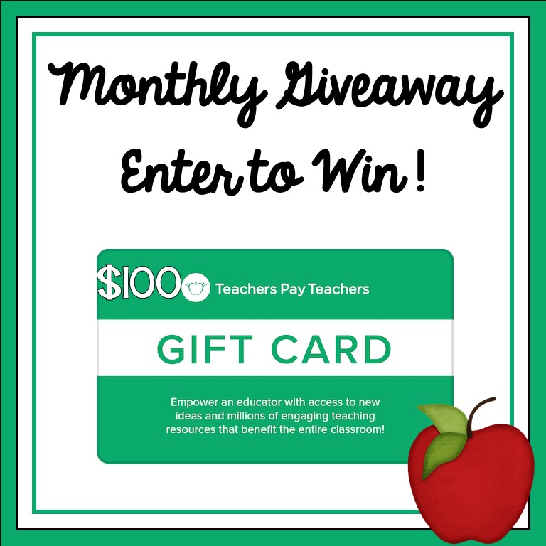An Apple For The Teacher Monthly 100 Teachers Pay Teachers Gift Card An Apple For The Teacher Monthly 100 Teachers Pay Teachers Gift Card