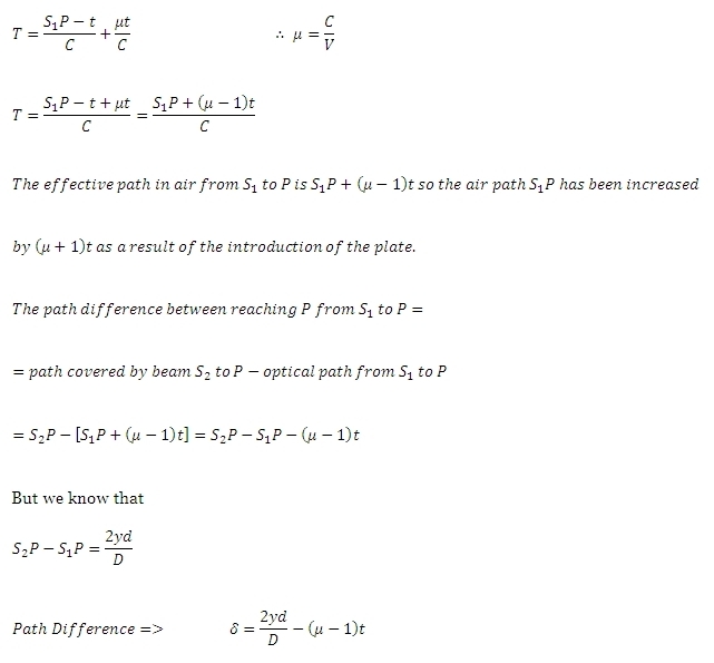 Engineering Physics Tutorials: Displacement of Fringes, Fringes ...
