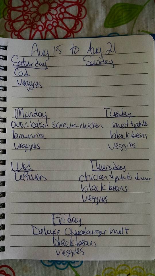 Hard does NOT equal Impossible!: Dinner Menu August 15 to August 21