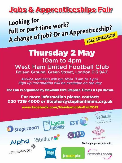 John's Labour blog: Newham Jobs & Apprenticeships Fair 2013