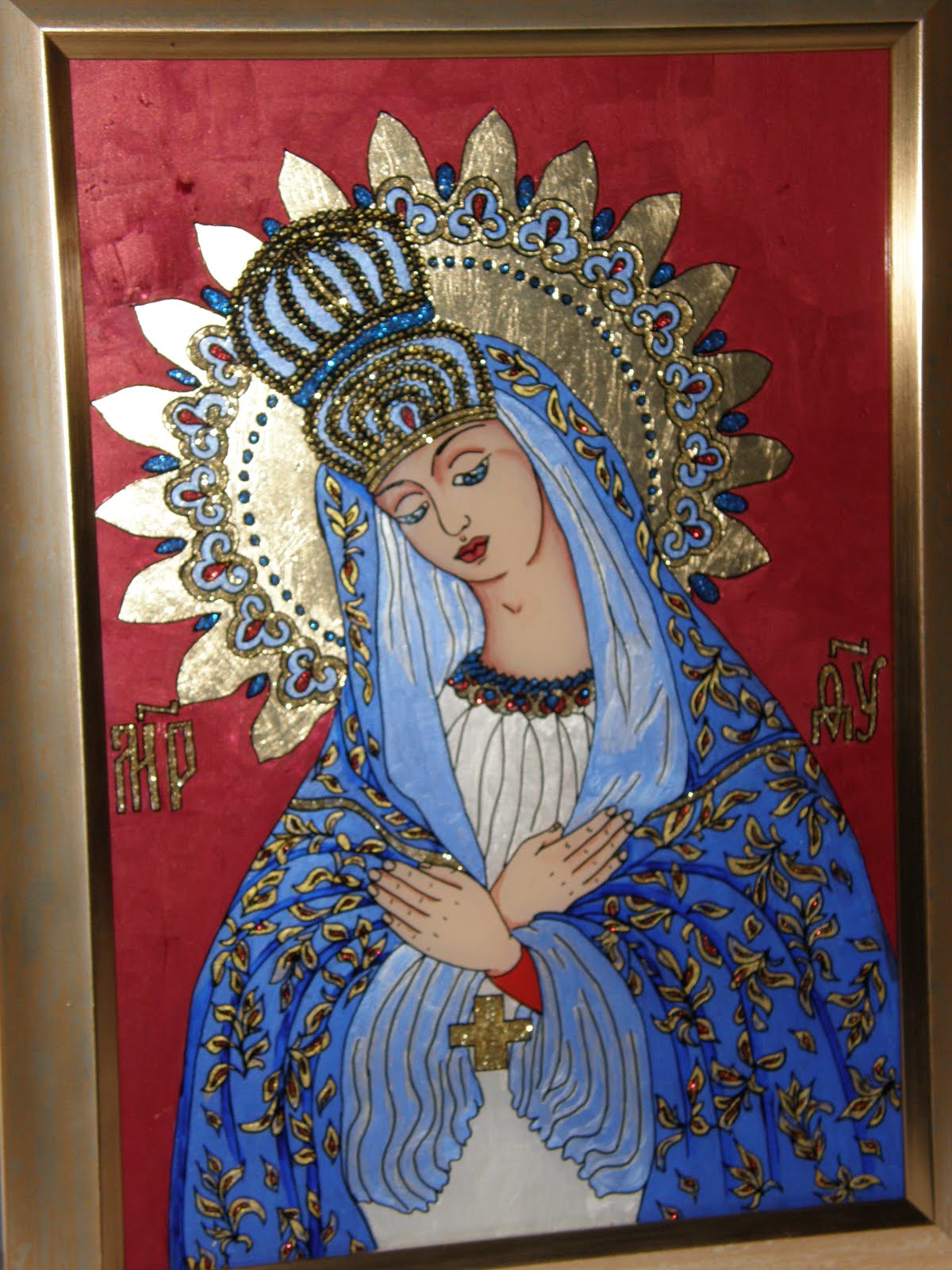 Fluture Galactic: Icoane pictate pe sticla