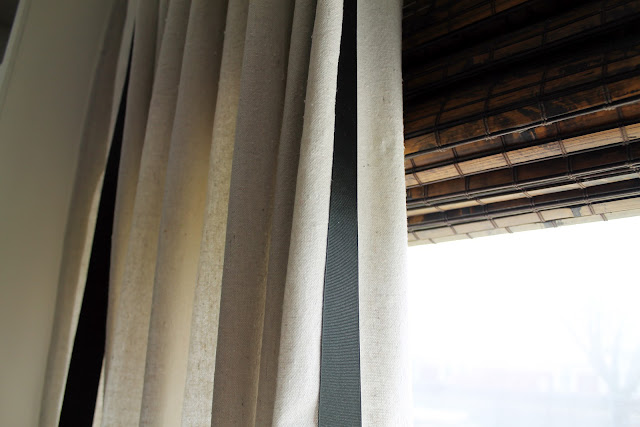 How To: Our Double Trimmed Drop Cloth Curtains - Chris Loves Julia