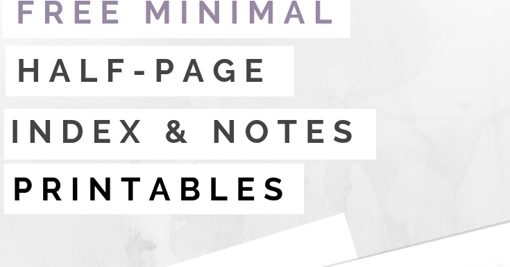 Arcadia Page, Writer & Comic Artist: Free Half-Page Planner Index ...