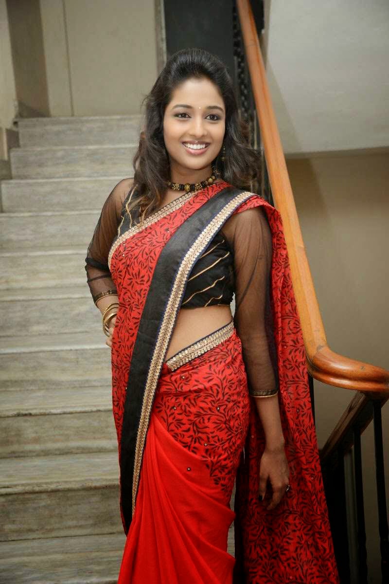 Actress Amita Rao in Red Saree | Stylish Designer Sarees,Lehengas
