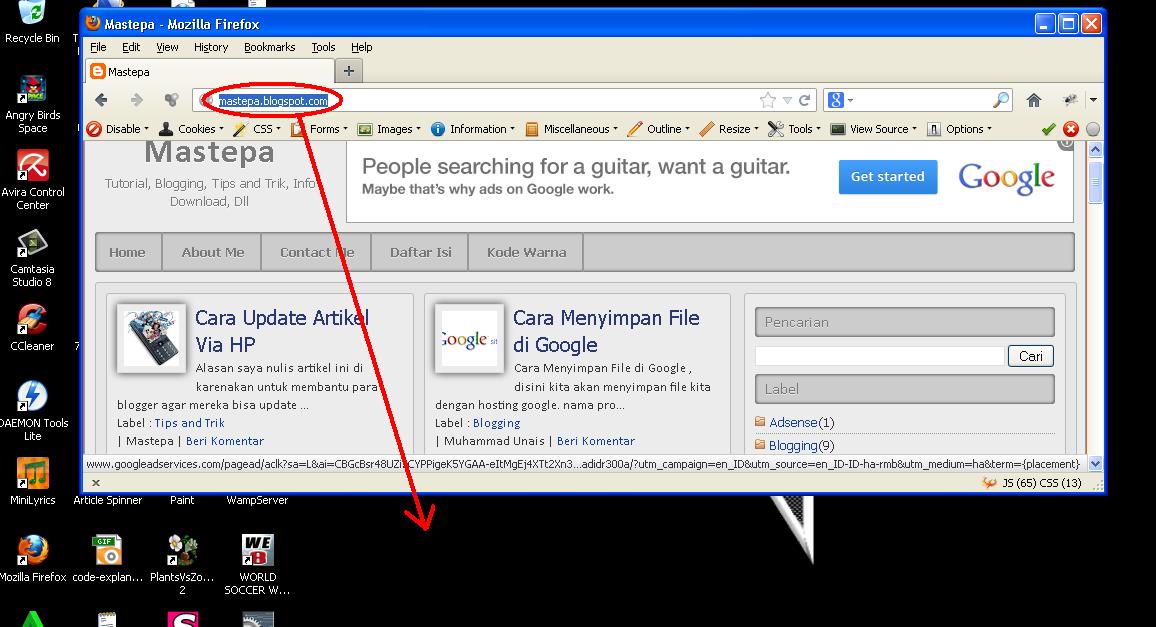 Cara Membuat Shortcut Link Blog/Web