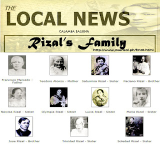 jose rizal family tree - philippin news collections