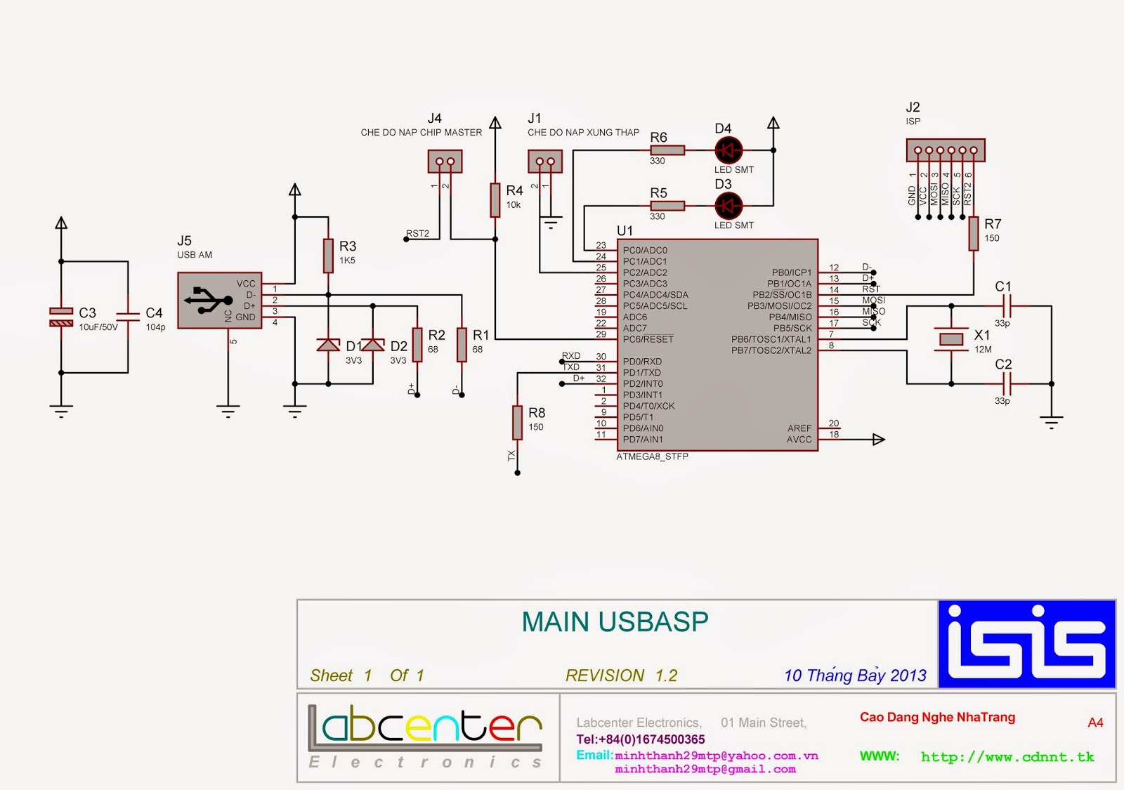 Electronic Nha Trang: Mạch nạp USBasp V1.2