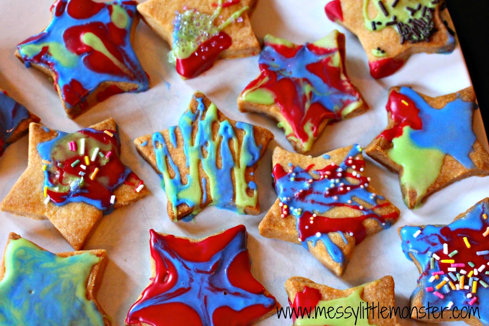 Firework Biscuits - Messy Little Monster