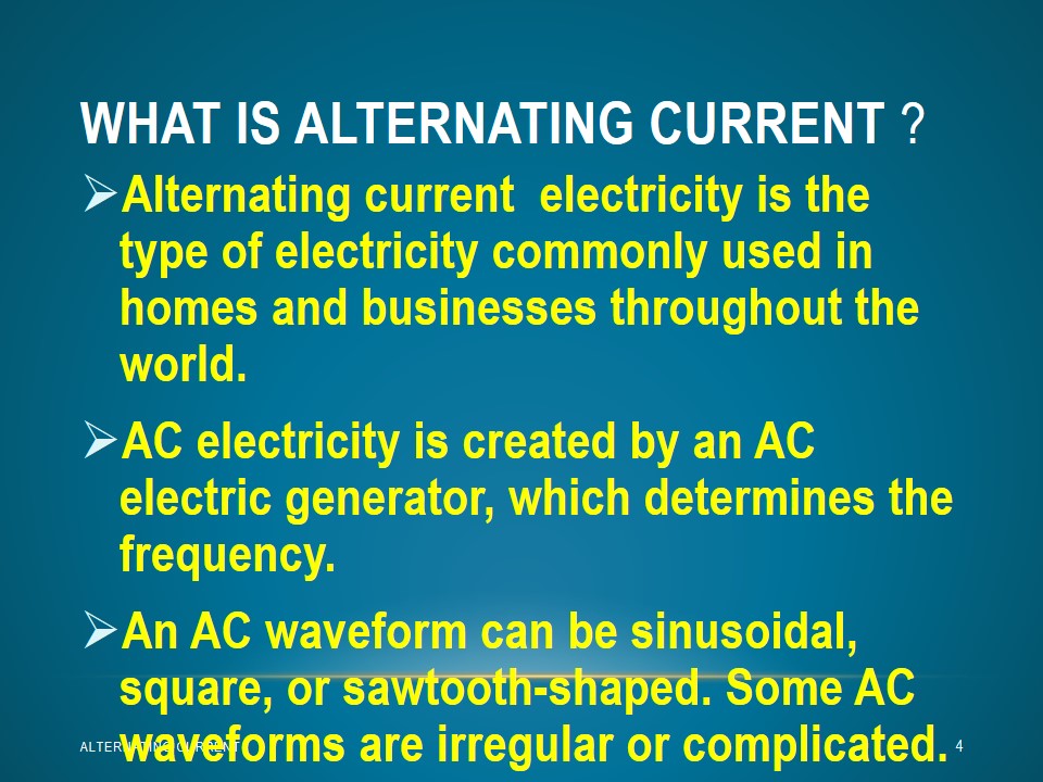 Grade 12: SEMESTER 1 CHAPTER - 5 ALTERNATING CURRENT