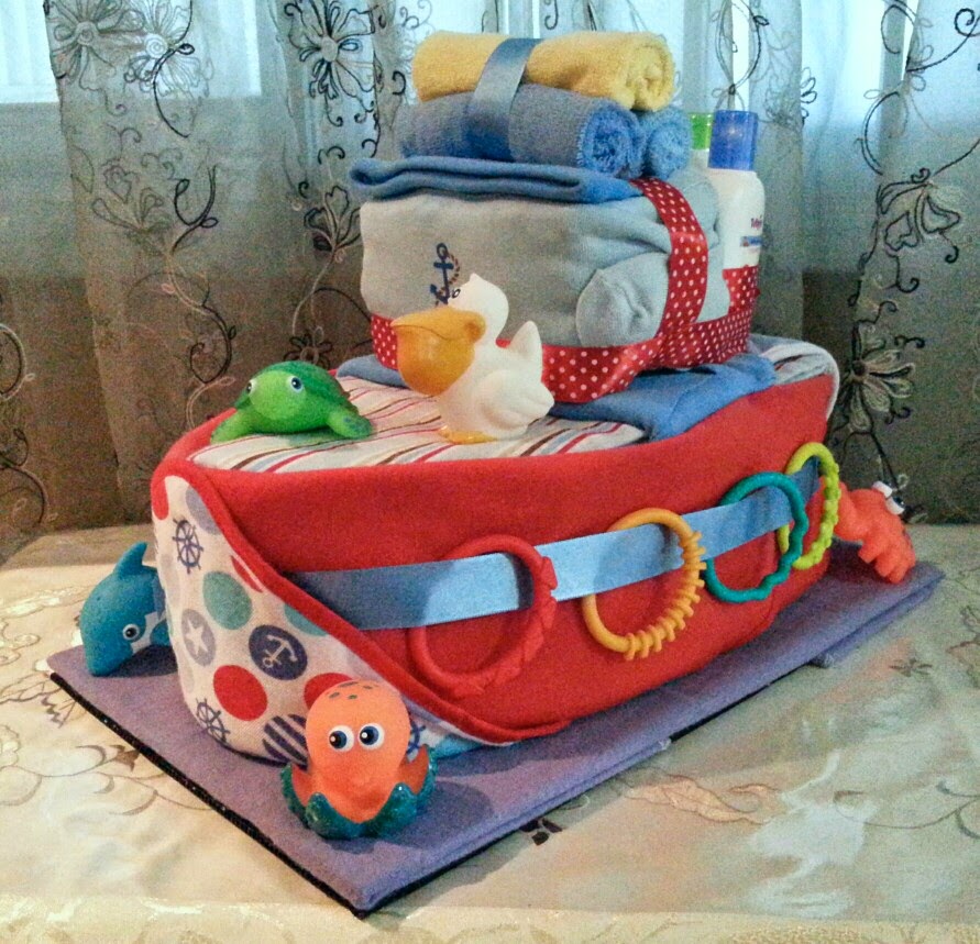 INDA's Crafts - Diaper Cakes & Baby Gifts: Ship Diaper Cake