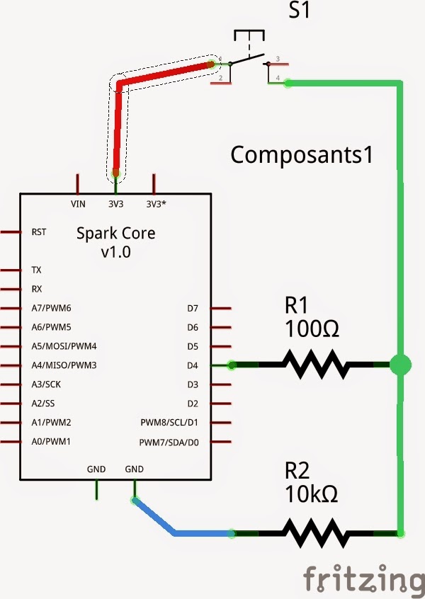 Spark Core: Lire une entrée digitale - MCHobby - Le Blog